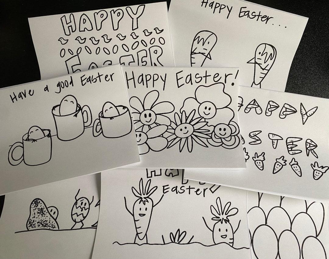 Printable Easter Coloring Cards! - Etsy