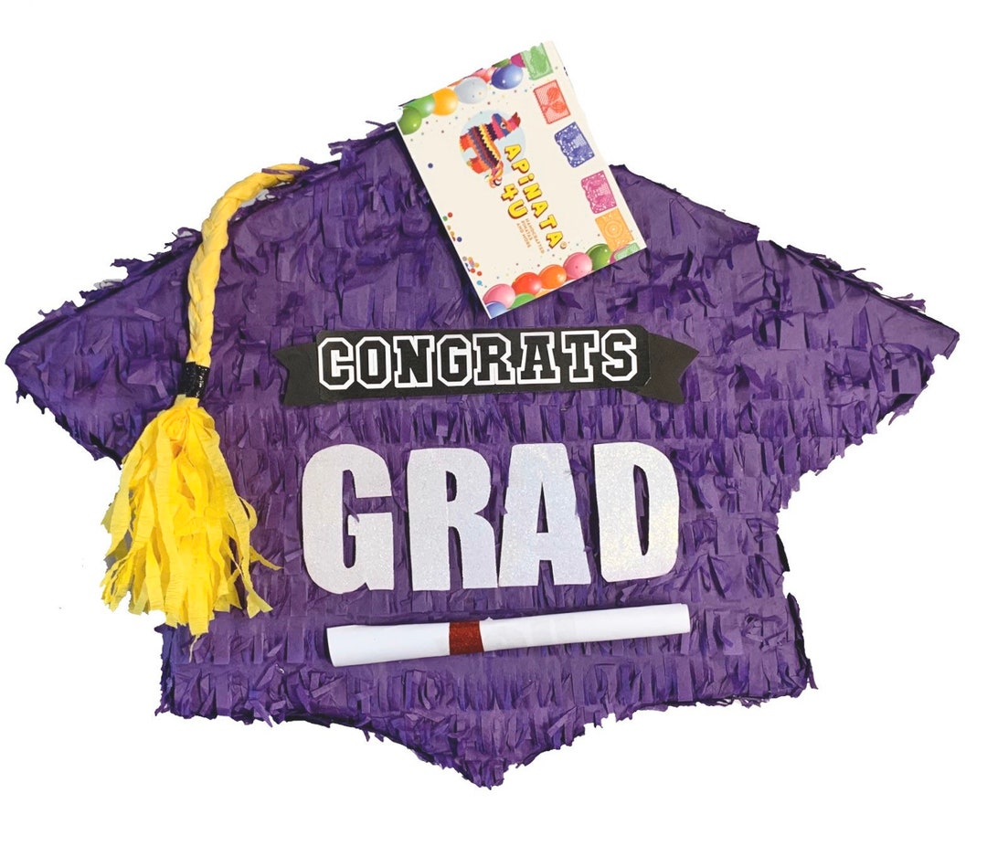 2022 Graduation Pinata Congrats Grad Purple Graduation Cap - Etsy