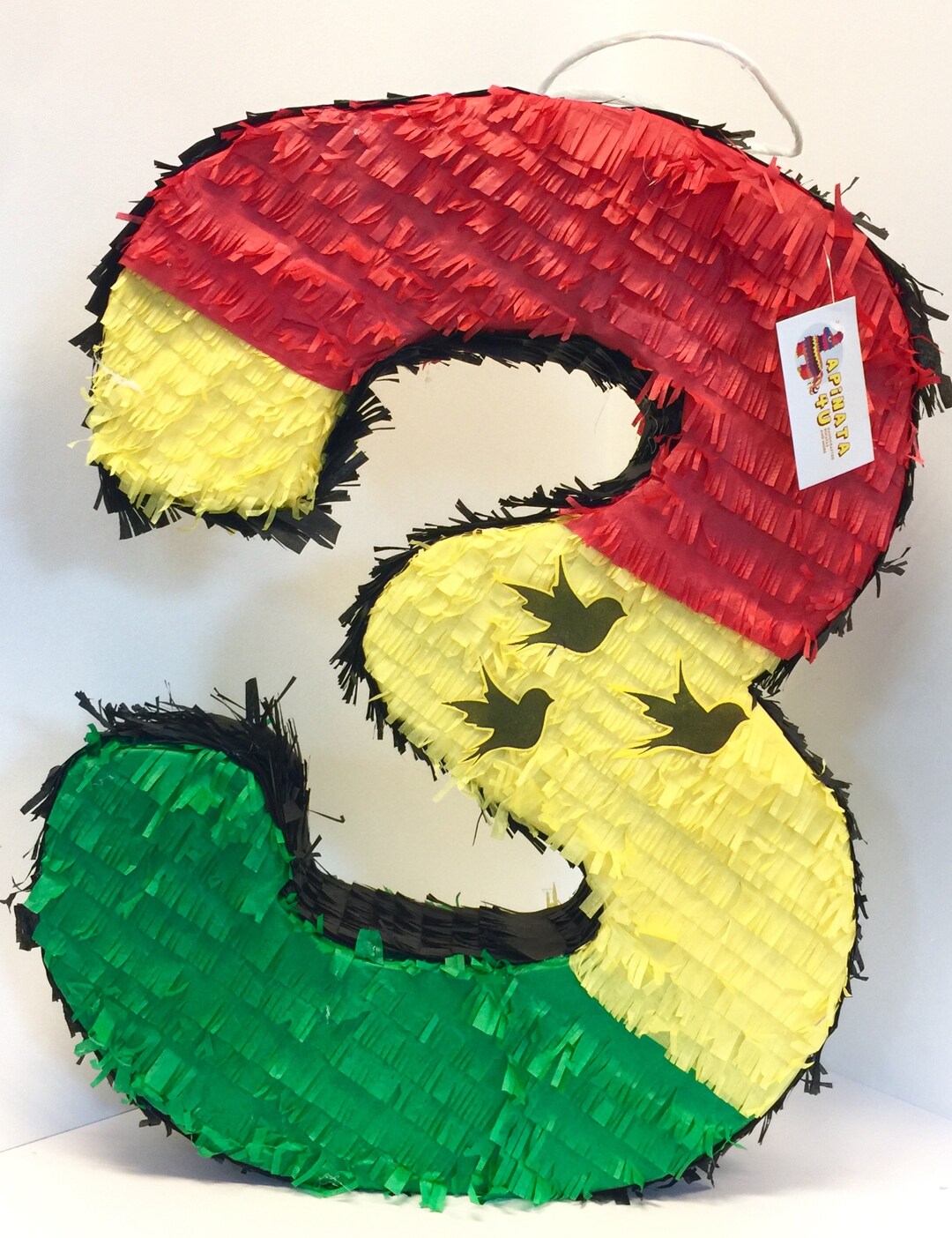 20'' Number 3 Pinata in Tricolor Design - Etsy