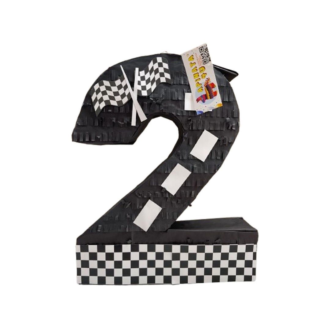 Racing Number 2 Pinata, Perfect for Race Car Themed Celebrations, Black ...