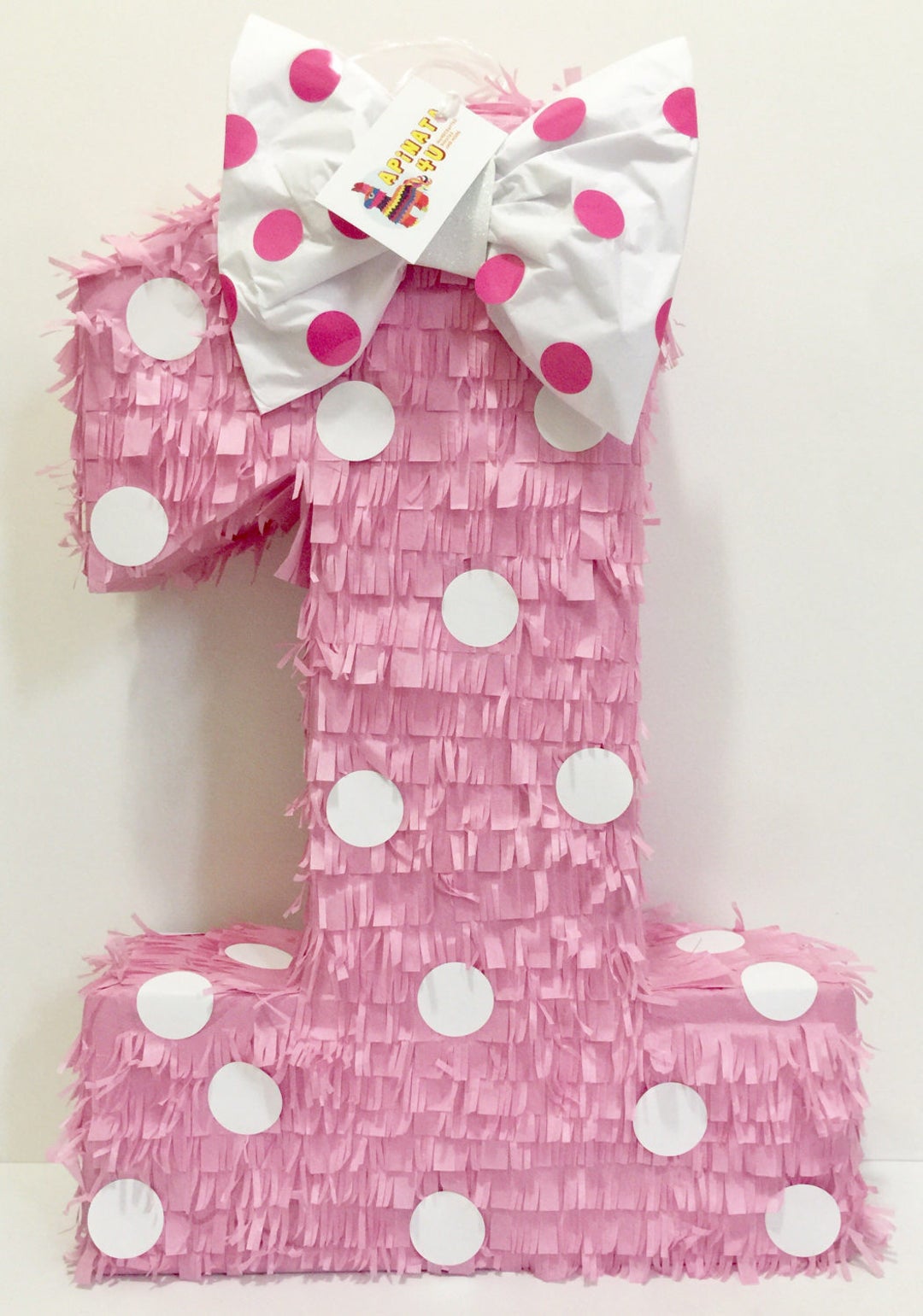 20'' Tall Light Pink Number One Pinata With Bow First - Etsy