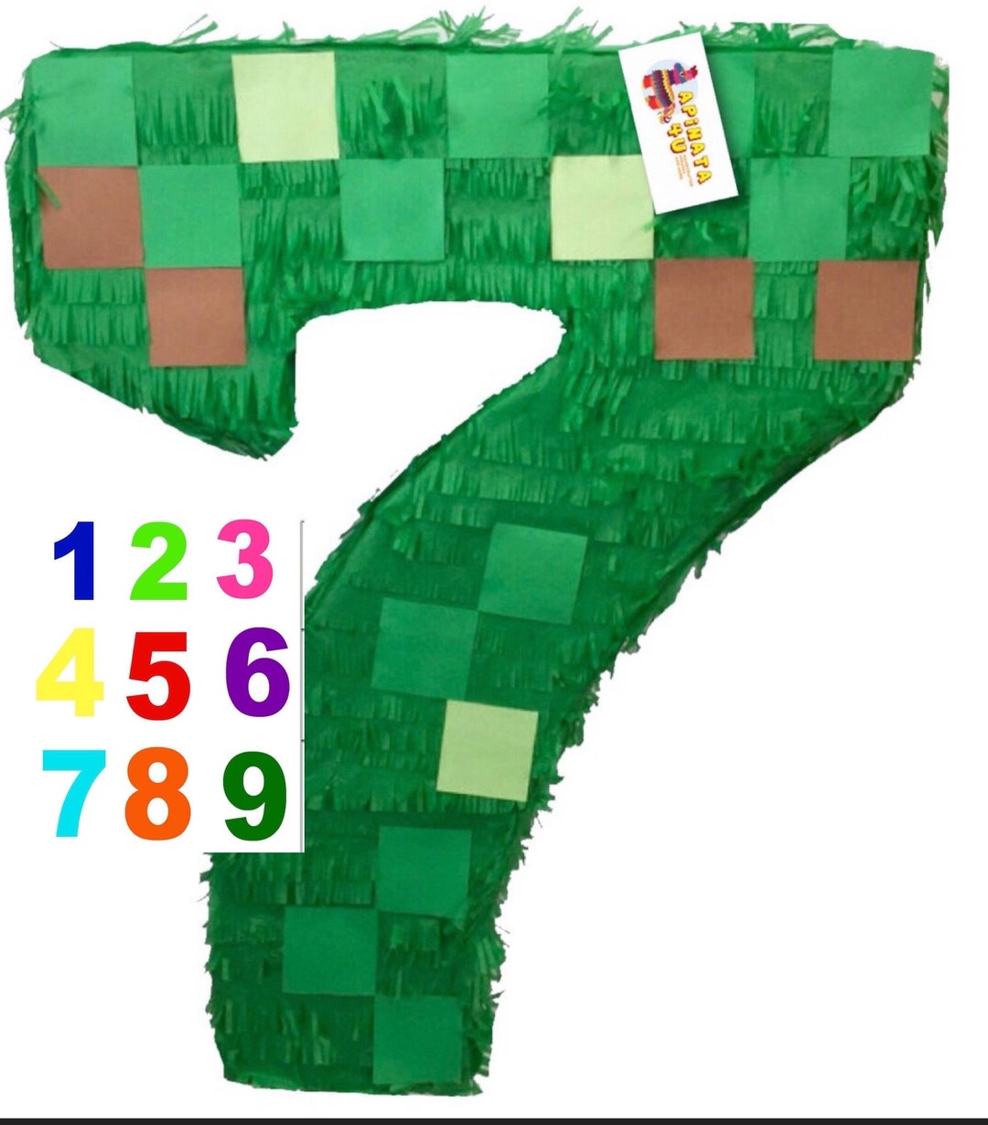 20'' Tall Number Seven Pinata Pixel Party - Etsy