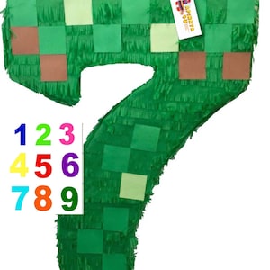 Sale! Handcrafted Custom Made 20'' Tall Number Seven Pinata Pixel Party ...