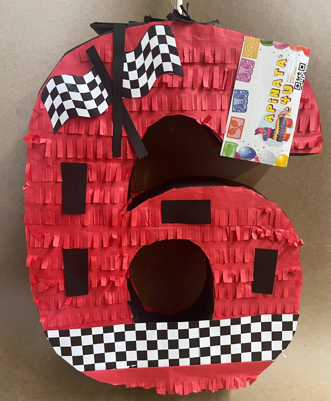 Fast Shipping Number Six Pinata Race Car Theme off Road Themed Birthday ...
