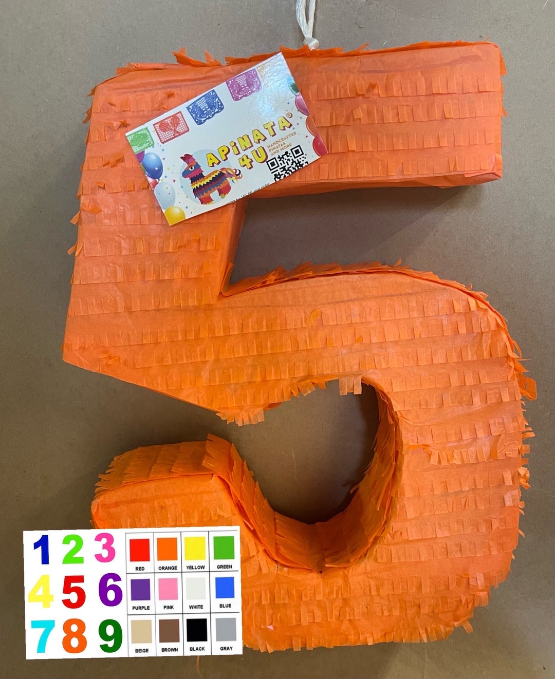 Sale 20 Solid Color Blank Number Five Pinata Orange Color - Etsy