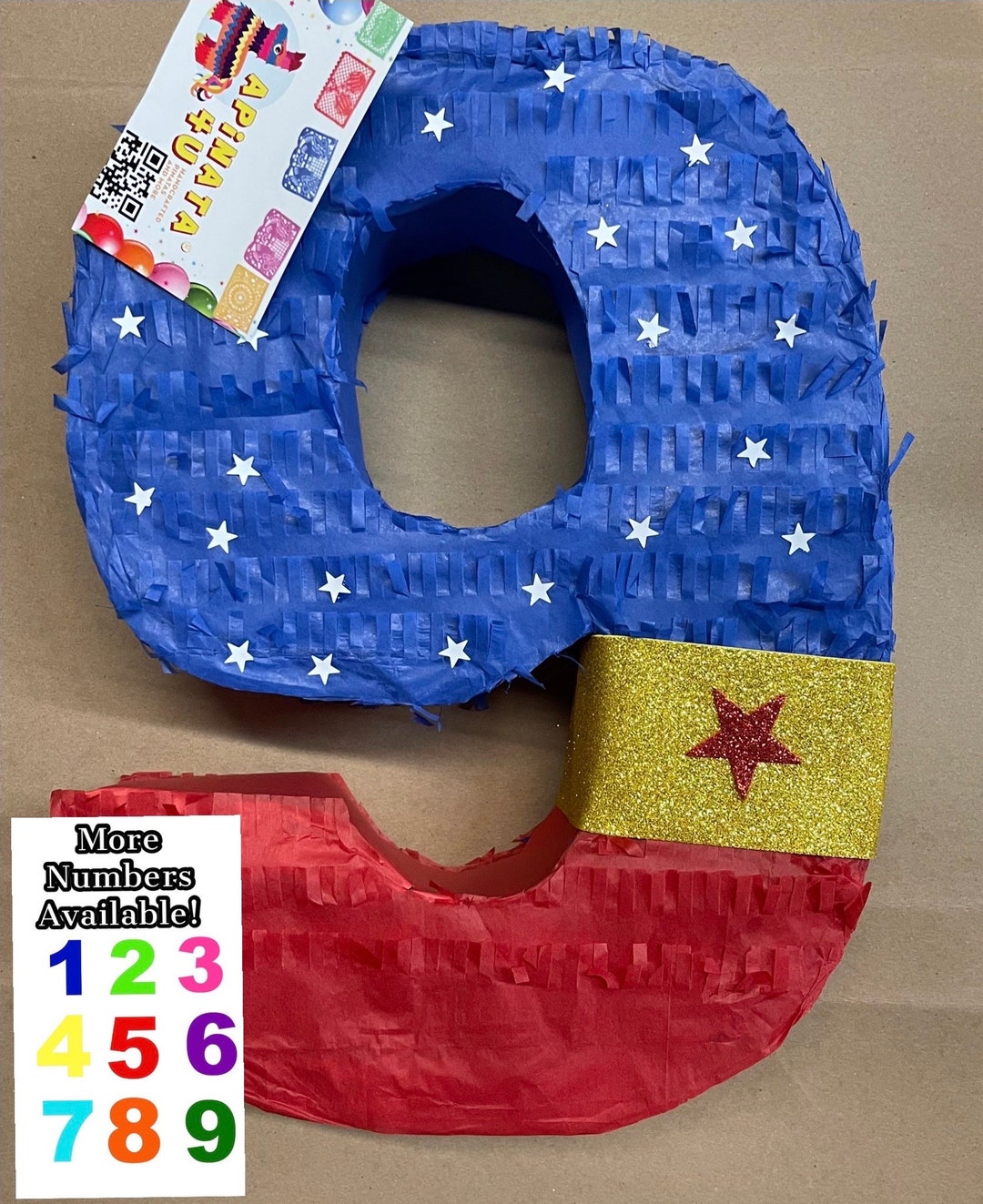 20" Tall Number Nine Pinata, Super Hero Inspired Themed, 9th Birthday ...