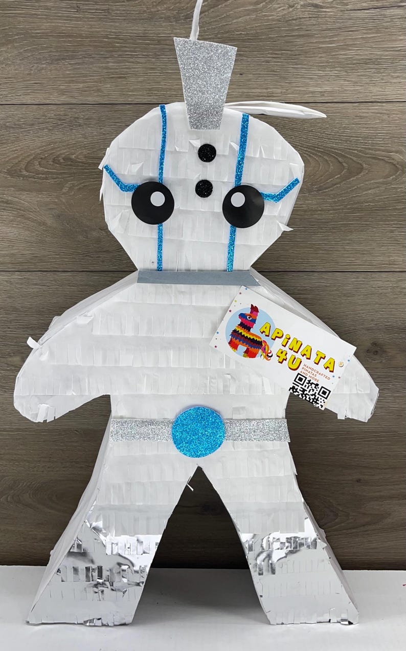 White Robot Pinata, Dorm Room Decoration, Kids Robot Birthday Party ...