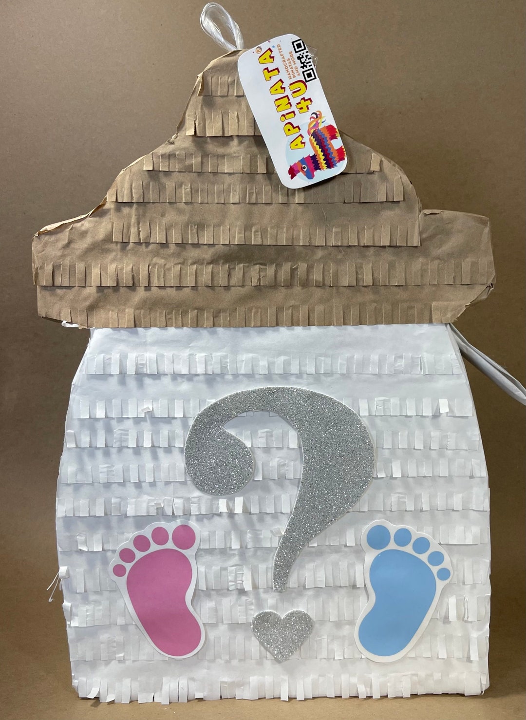 Gender Reveal Baby Bottle Pinata Footprints Pink or Blue? - Etsy