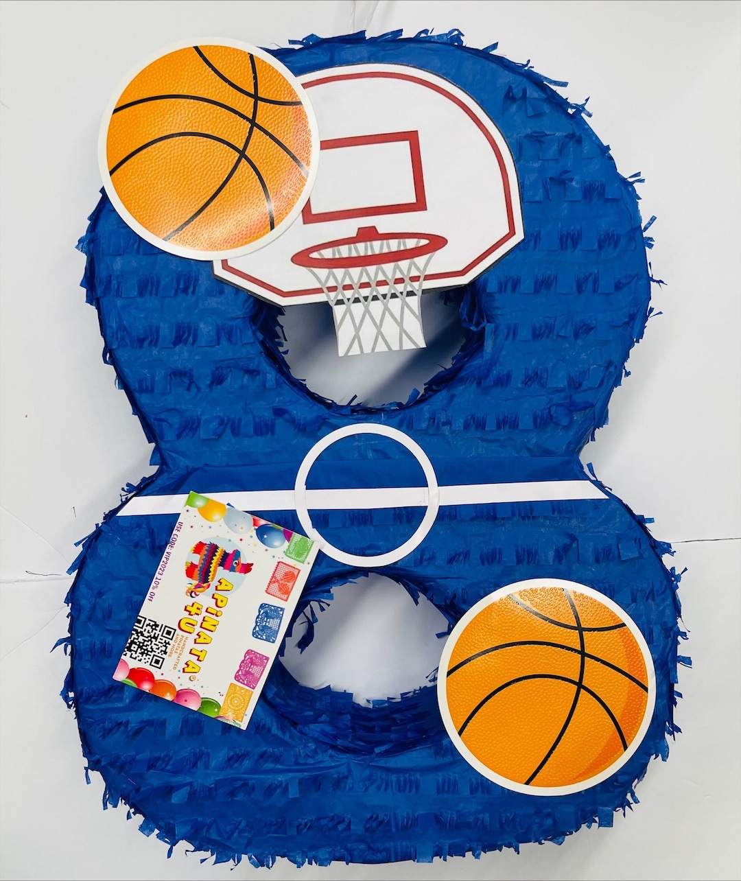 Number 8 Basketball Pinata, Blue Sports Theme, 20" Tall - Etsy
