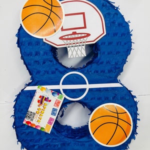 Number 8 Basketball Pinata, Blue Sports Theme, 20" Tall - Etsy