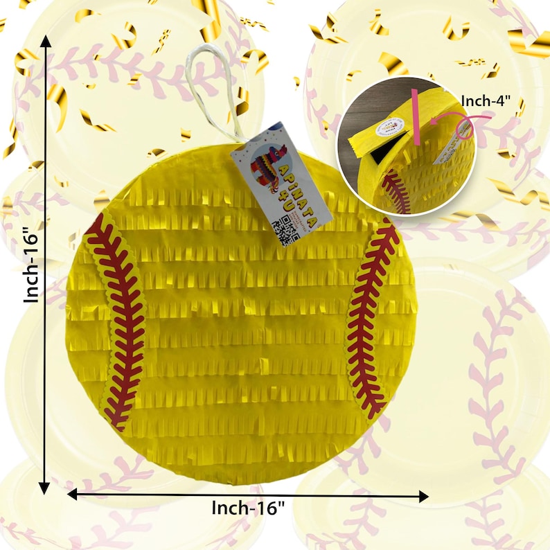 Handcrafted Softball Pinata, Sports Theme Party Decoration - Etsy
