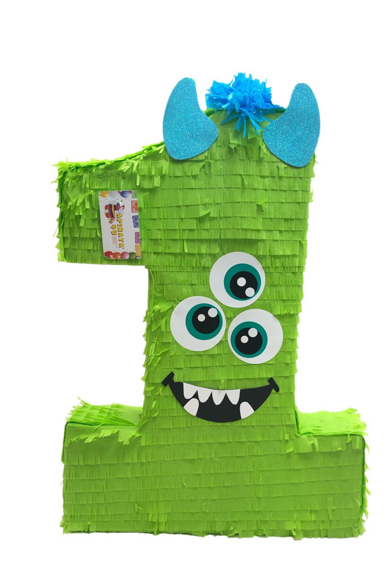 20'' Tall Number One Pinata Green Color Monster Pinata Halloween - Etsy