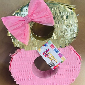 20'' Tall Number Eight Piñata Eight Birthday Party Pink & Gold Princess ...