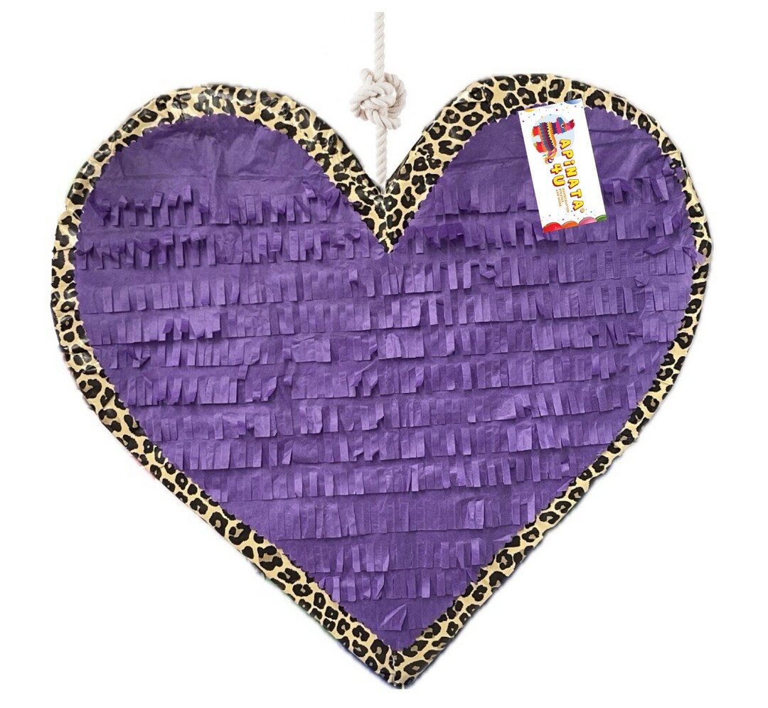 Purple & Leopard Print Pinata Heart Pinata Diva Theme Birthday - Etsy