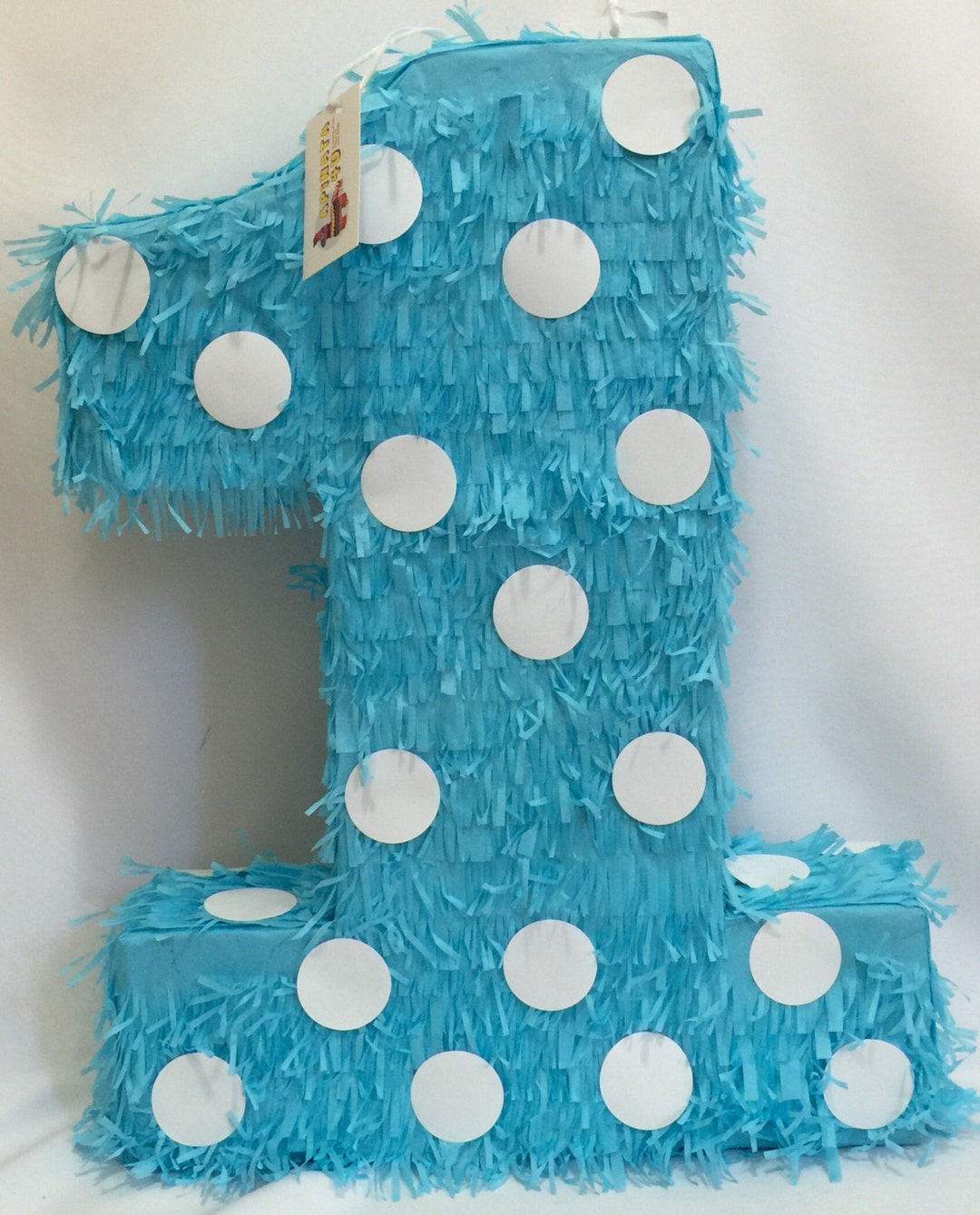 20'' Tall Number One Pinata Light Blue With White Polka Dots - Etsy