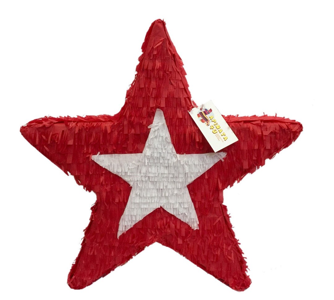 Red and White Star Pinata, American Flag Themed Birthday Party ...