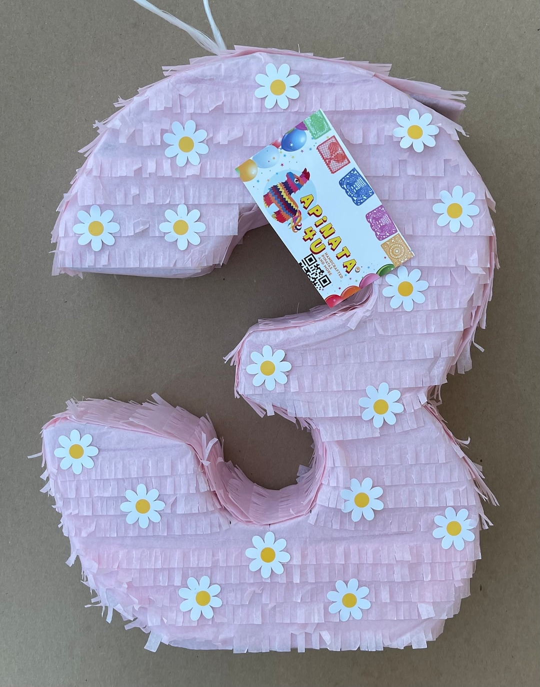 New! Daisy Number Three Pinata for Third Birthday Groovy Theme Party ...