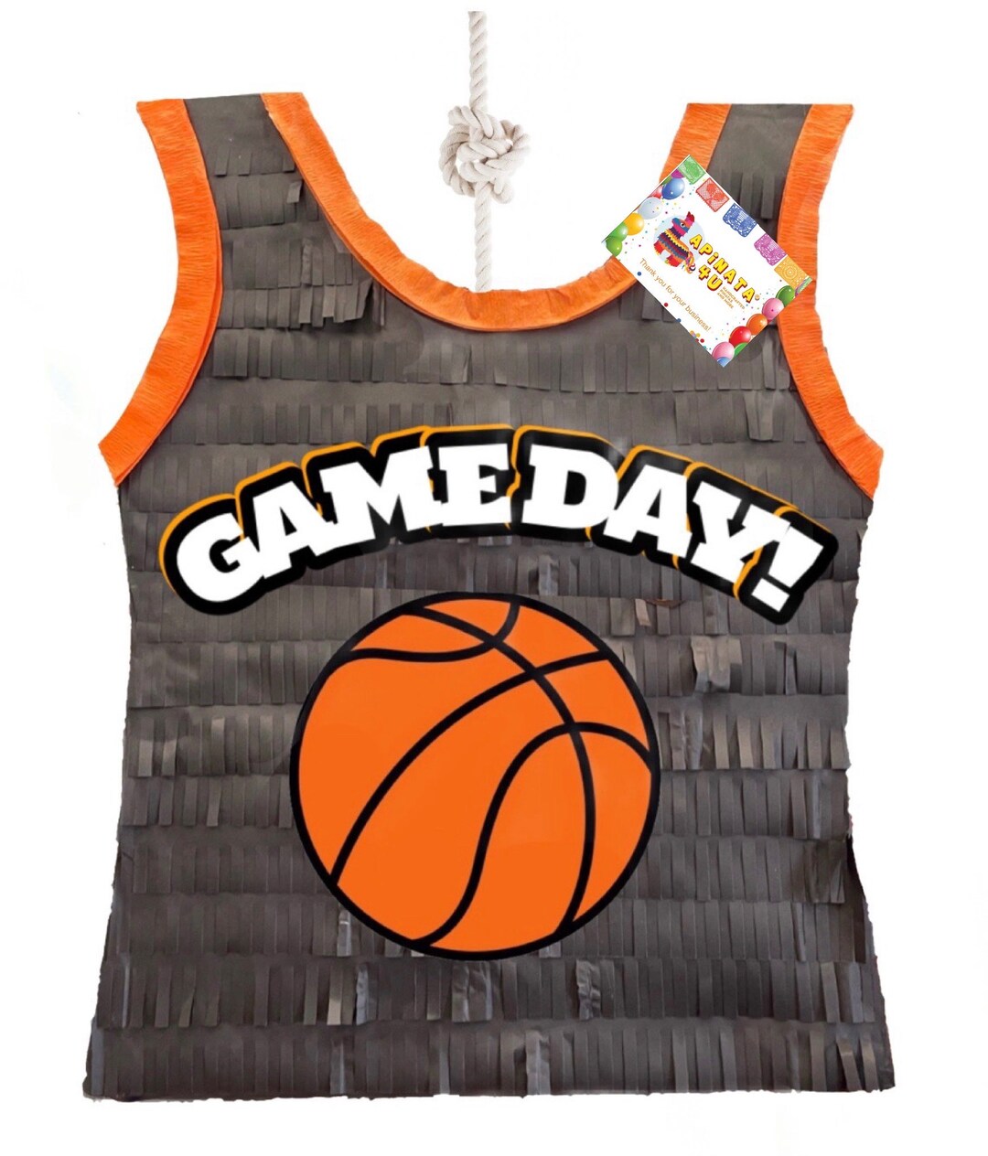 20” Tall Basketball Jersey Piñata Orange & Black Color Game Day Slam ...