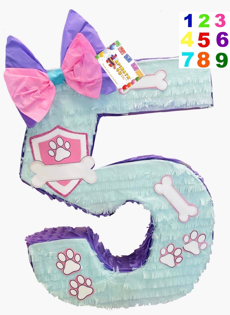 Sale 20 Number Five Pinata Puppy Themed Fifth Birthday Sixth - Etsy