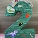 Number Two Dinosaur Themed Pinata, 2nd Birthday Celebration, Green ...