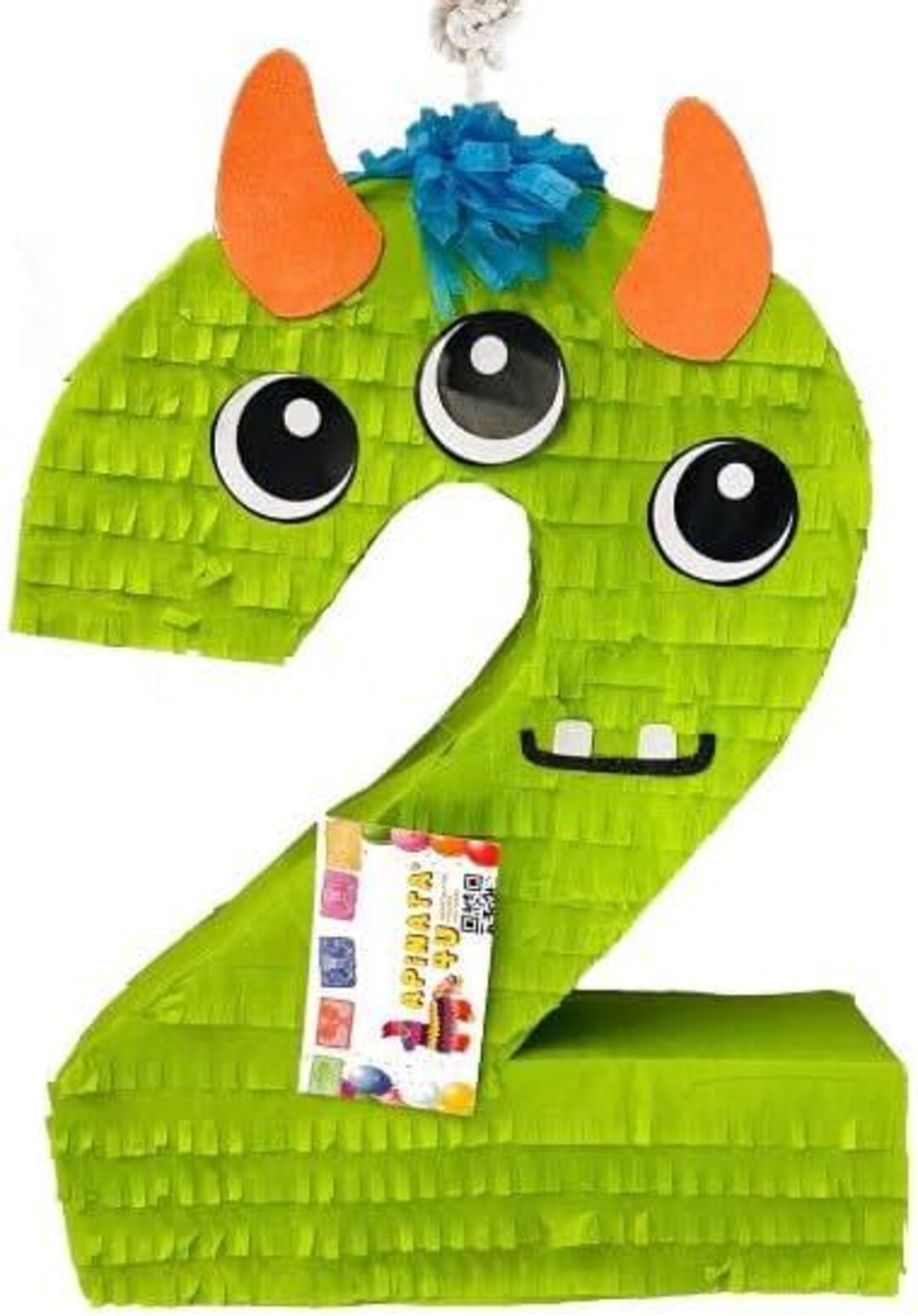 20" Green Number Two Monster Pinata Monster Theme Party Decoration ...
