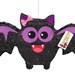 New Halloween Girly Bat Pinata Black Color & Purple Accents Halloween ...