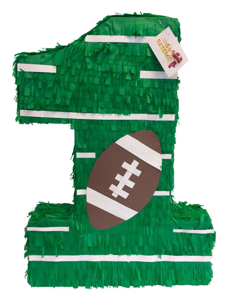 20'' Tall Green Number One Football Theme Pinata - Etsy