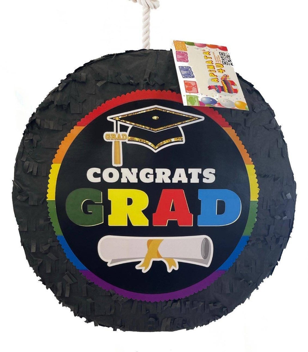 Handcrafted 16-inch Tall Graduation Pinata, Congrats Grad, Graduation ...