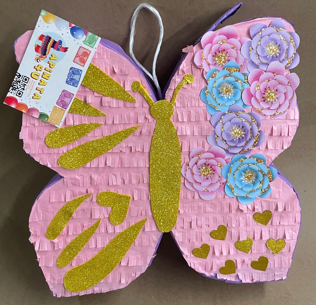 New! Butterfly Pinata With Flowers Butterfly Theme Birthday Party ...