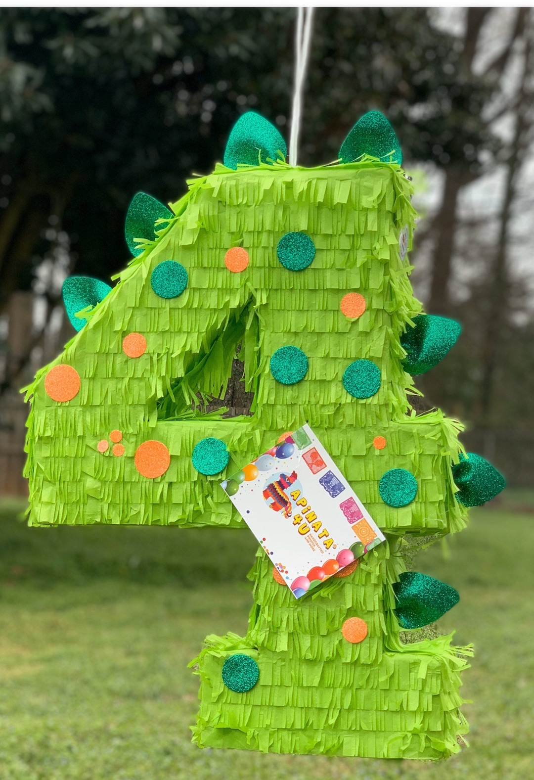 New! Dinosaur Themed Number Four Pinata Dino Birthday Party Supplies ...