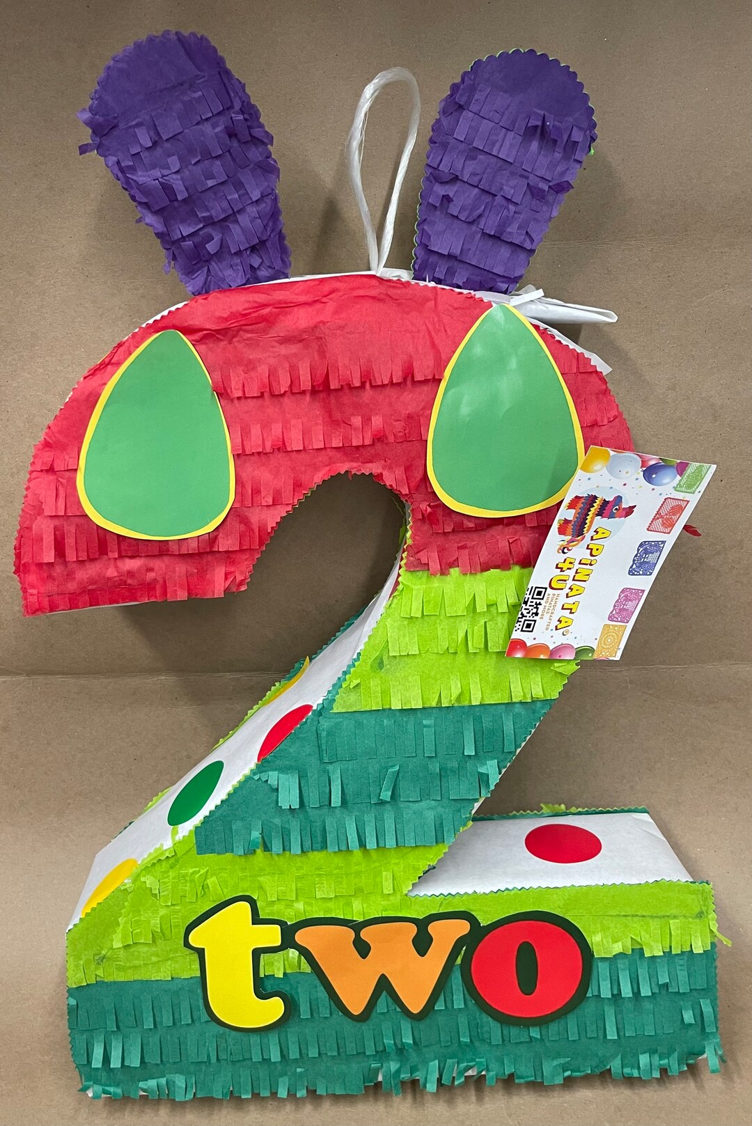 Large Number Two Pinata Caterpillar Theme - Etsy