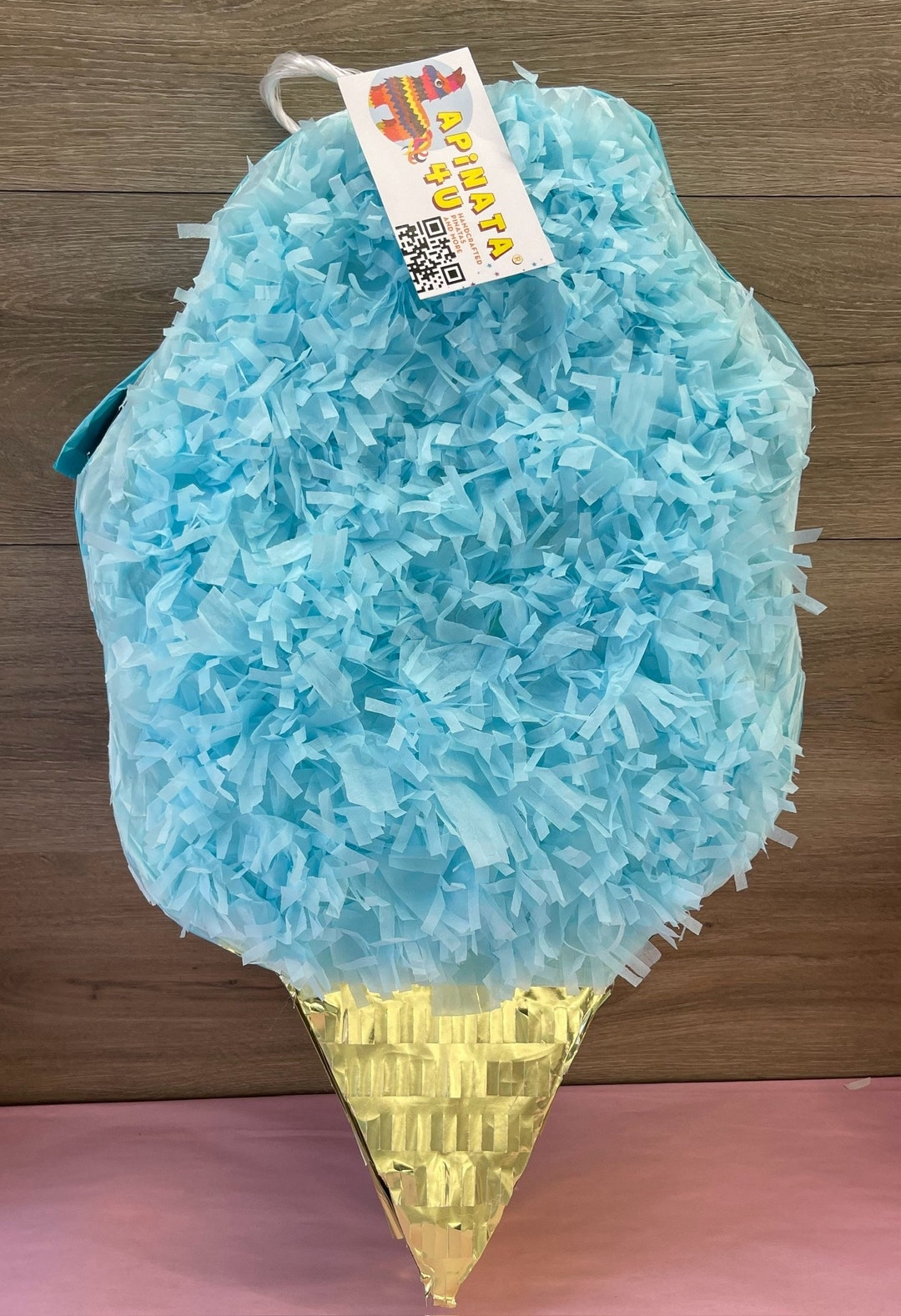Sale! 20" Tall Cotton Candy Pinata Teal & Gold Color Great for Candy ...