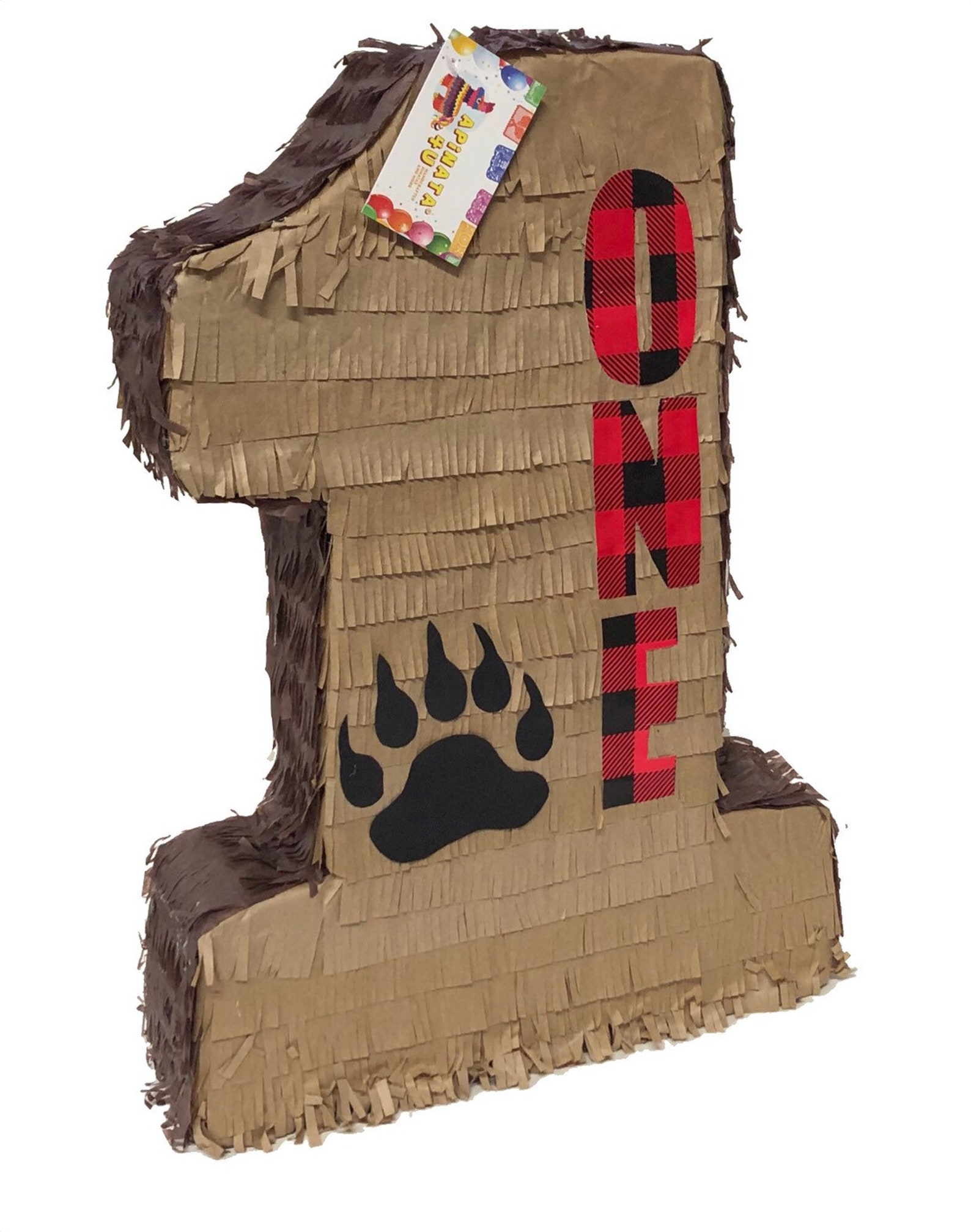 20'' Tall Number One Lumberjack Theme Piñata First - Etsy