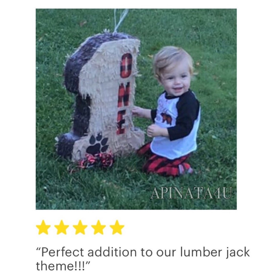 20'' Tall Number One Lumberjack Theme Piñata First - Etsy