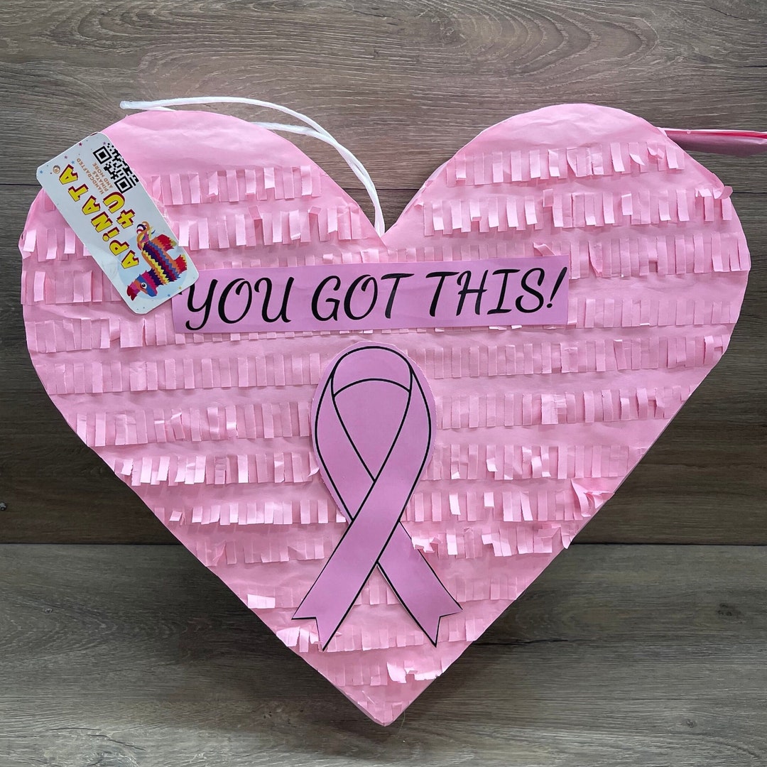 Pink Heart Pinata With You Got This Message, Breast Cancer Awareness ...
