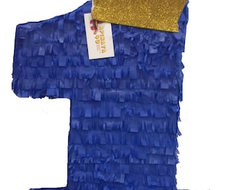 Royal Blue & Gold Crown Number One Pinata Prince Pinata King | Etsy