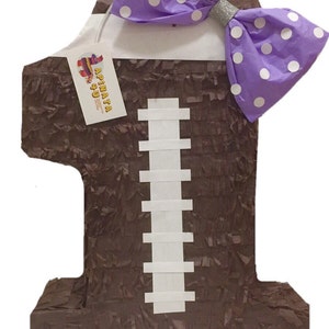 20 Inch Tall Football Number One Pinata, Bow-style Whack or Pull ...