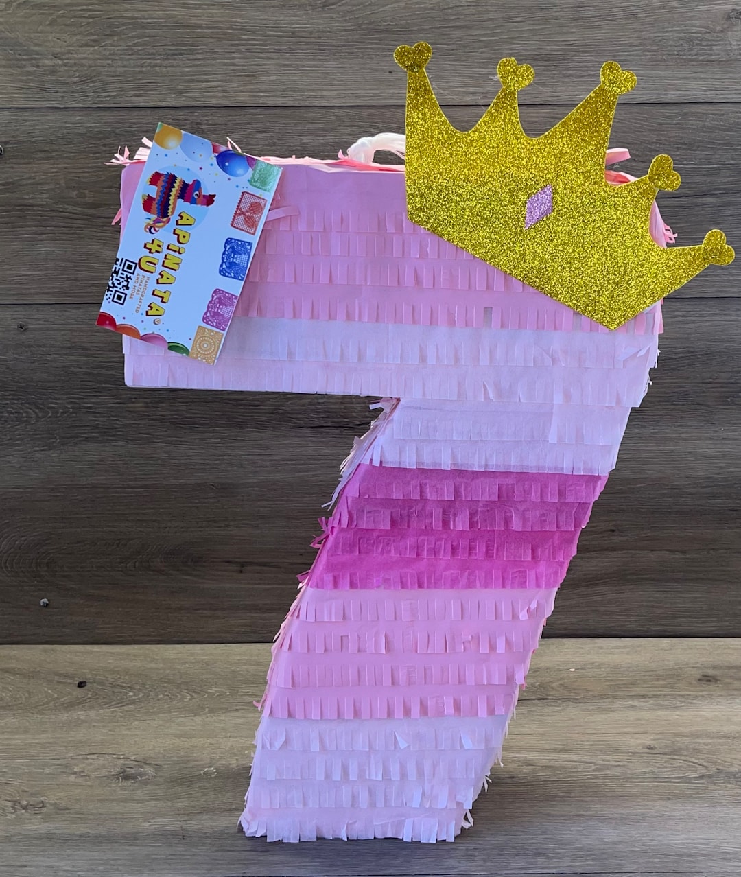 New! Number Seven Pinata With Crown for Seventh Birthday Princess Theme ...