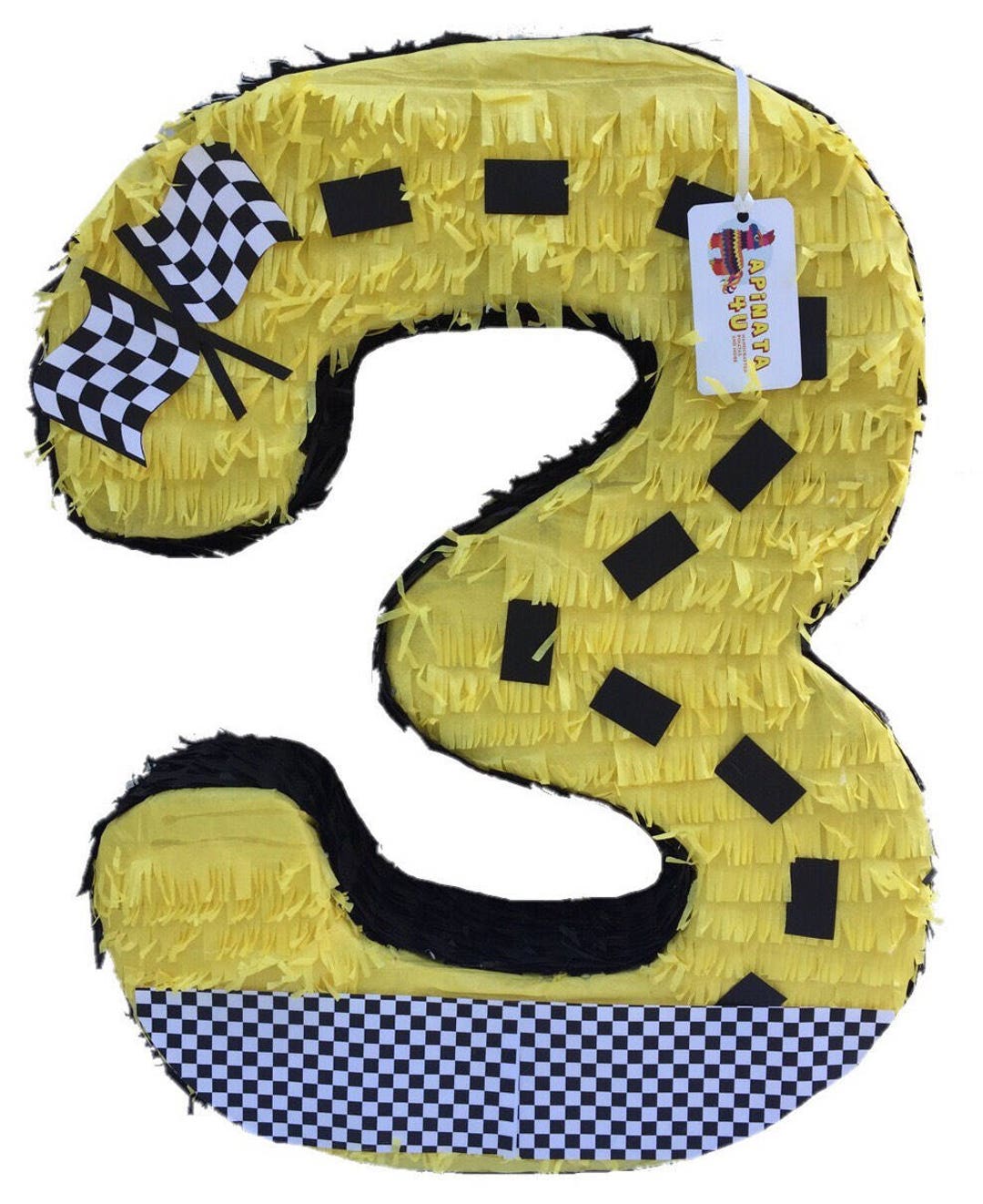 Sale! 20” Tall Number Three Pinata Third Birthday Race Car Party ...