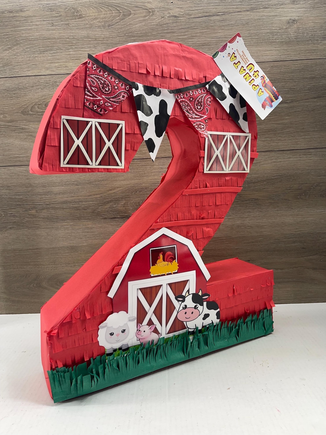 Number Two Rustic Barn Piñata Perfect for Farm-themed Parties! - Etsy