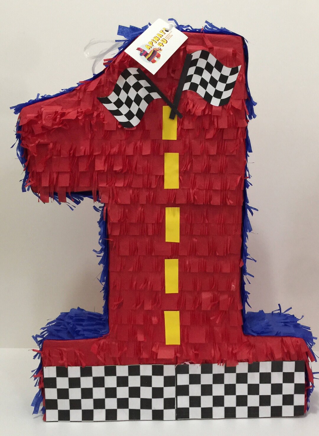 20'' Tall Number One Pinata Race Car Theme Start Your Engines Too Fast ...