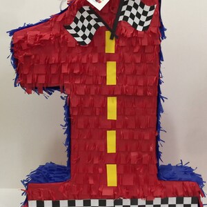 20'' Tall Number One Pinata Race Car Theme Start Your Engines Too Fast ...