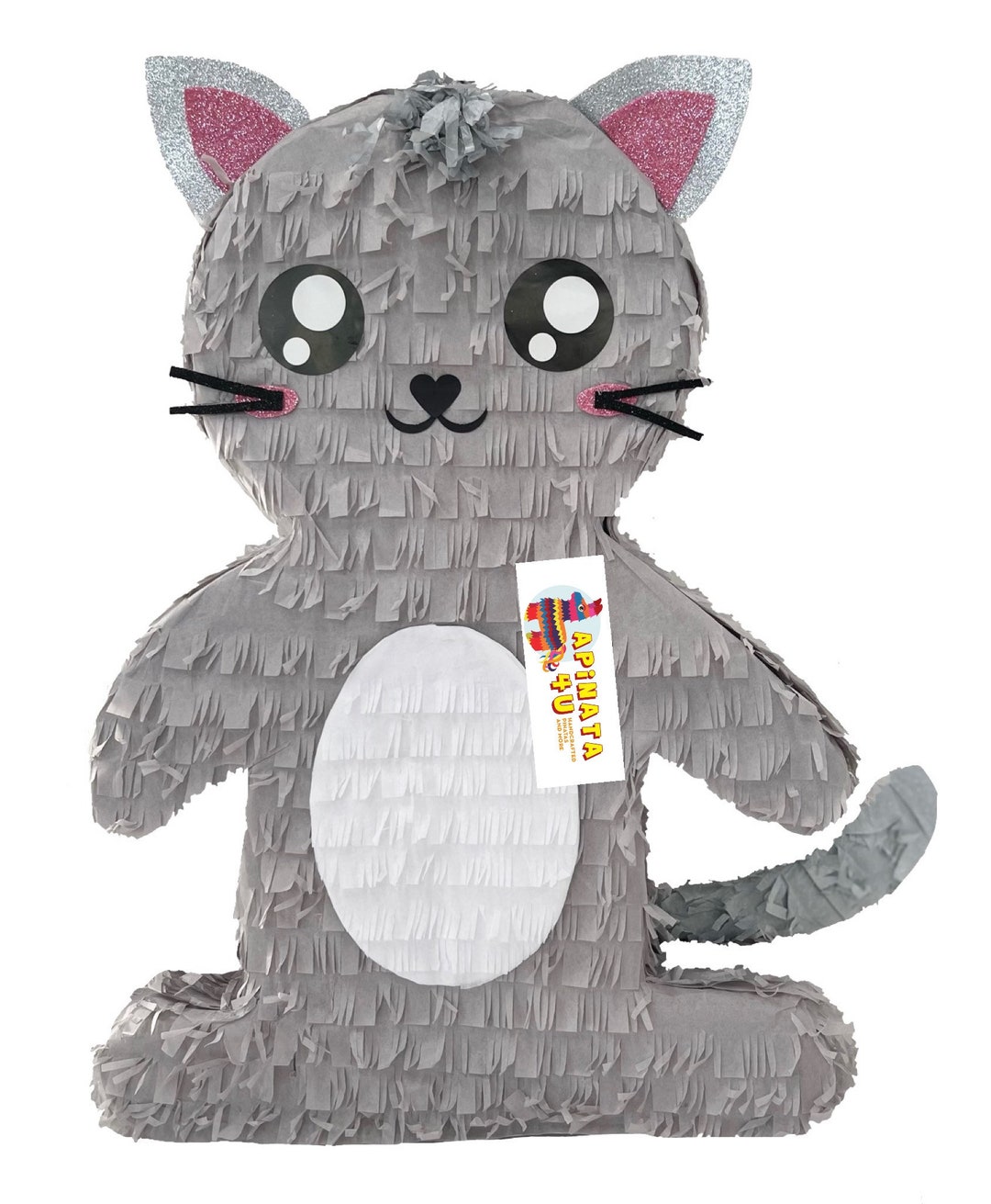 Sale Standing Kitty Cat Pinata Birthday Gray Color for - Etsy