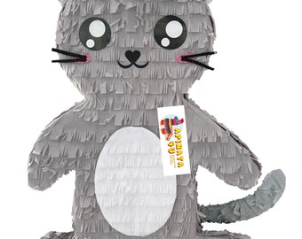 Sale Standing Kitty Cat Pinata Birthday Gray Color for - Etsy