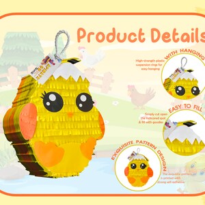 Handcrafted 2d Baby Chick Pinata, Easter Egg Gender Reveal Party ...