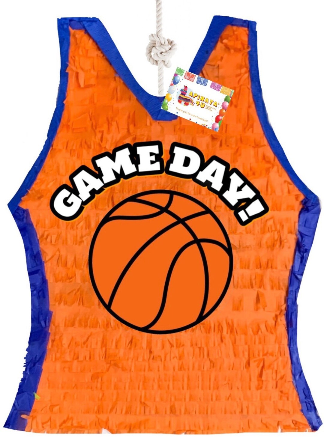 20” Tall Basketball Jersey Pinata Orange & Blue Color Game Day Slam ...