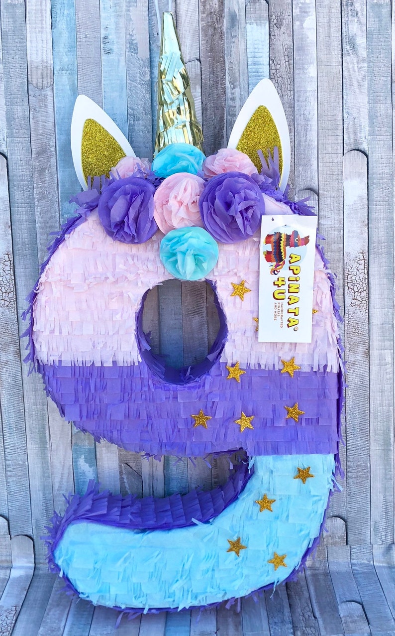 Number Nine Unicorn Pinata Gold Glitter Accents - Etsy Number Nine Unicorn Pinata Gold Glitter Accents - Etsy