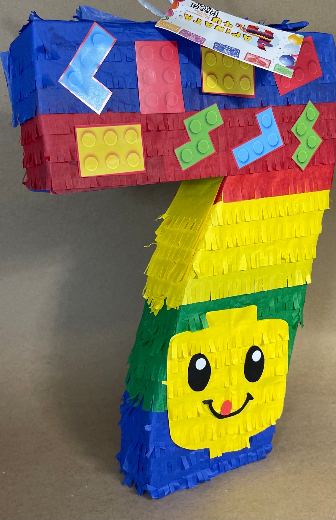 Building Blocks Number 8 Pinata, Perfect Party Decoration Red Yellow ...