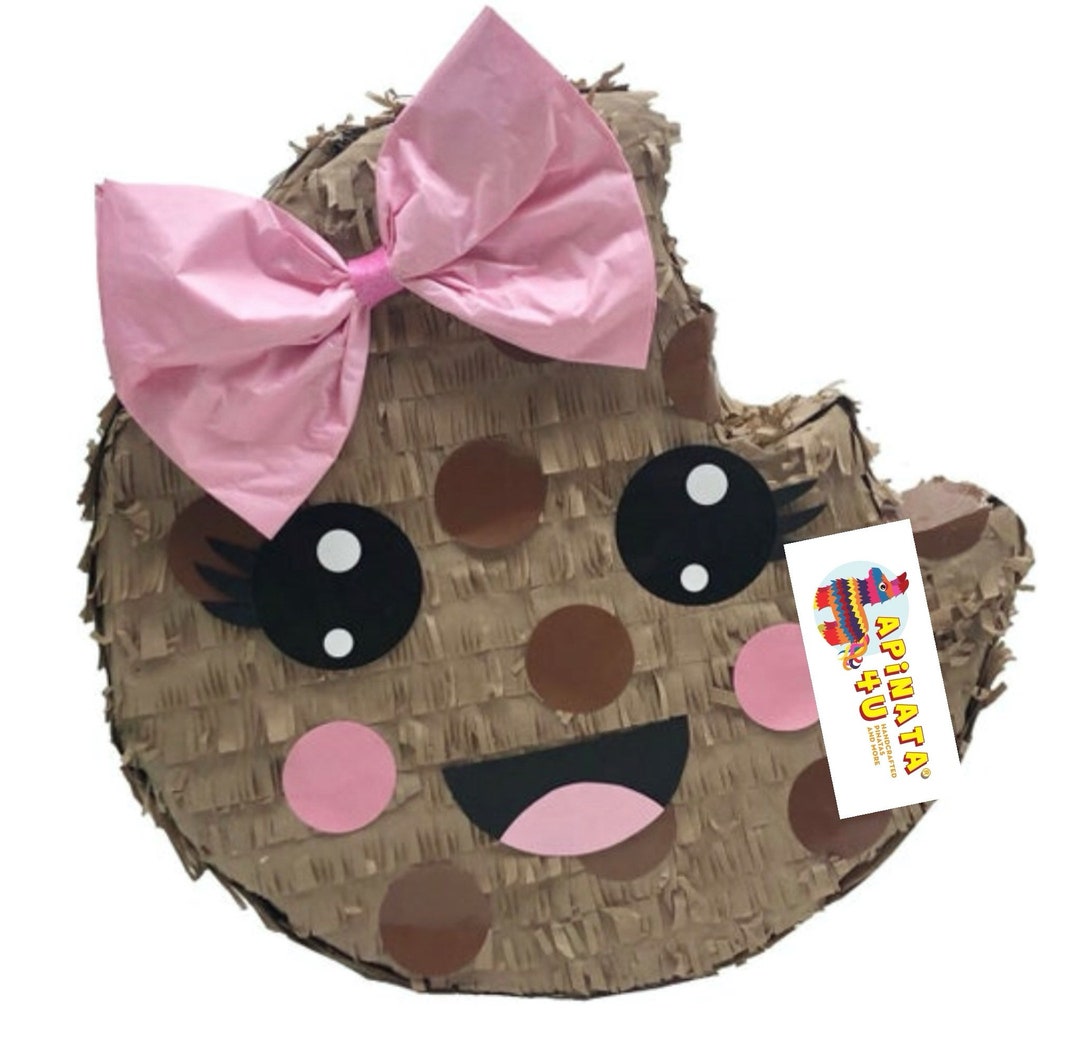 Cute Cookie Pinata With Pink Bow, Birthday Party Decoration for Kids ...