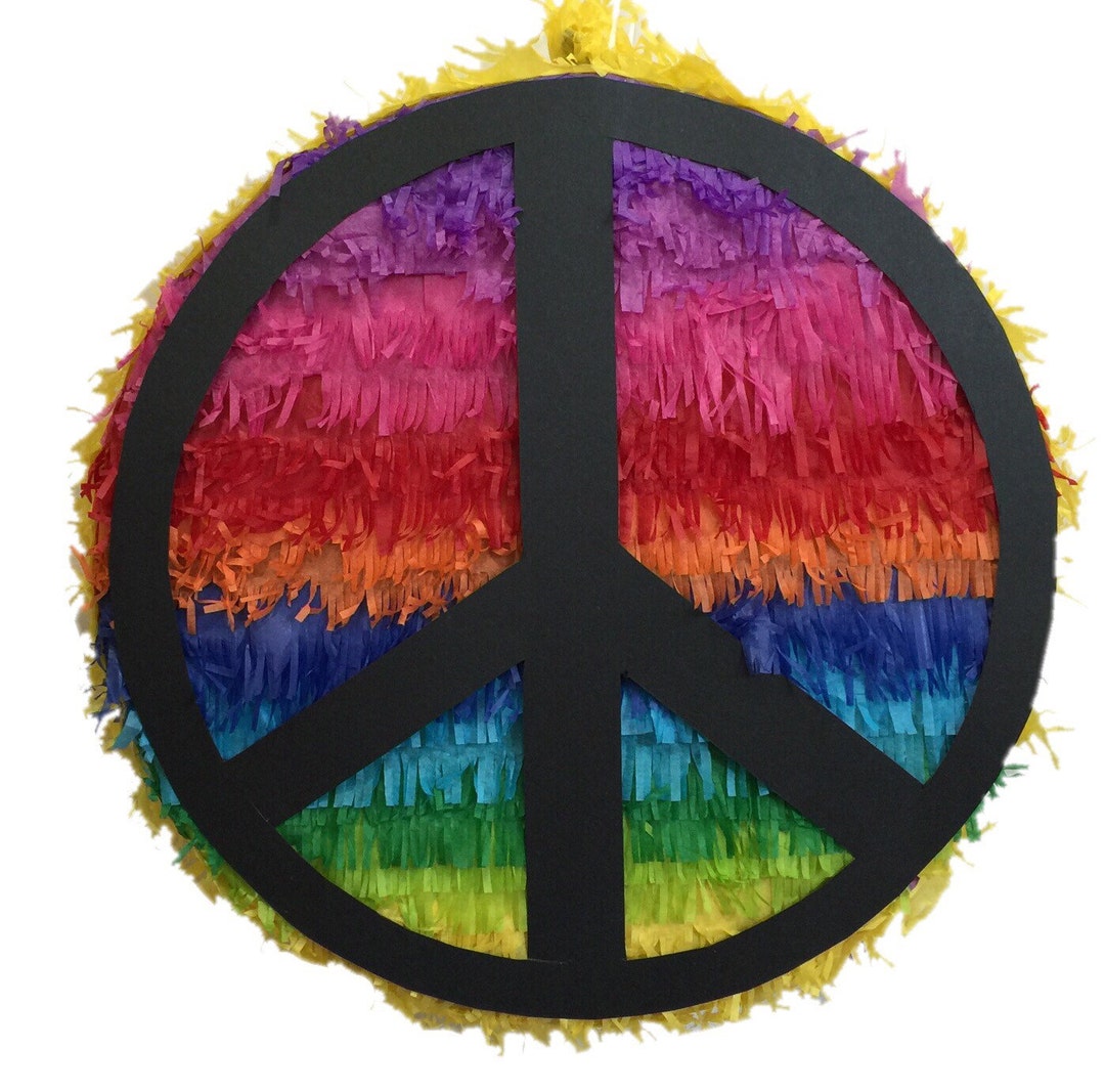 Rainbow Peace Theme Pinata 16" - Etsy